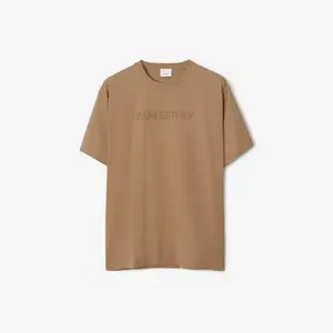 Burberry Logo Cotton T-shirt Camel