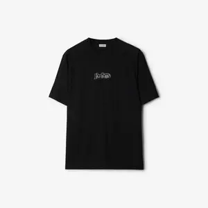 Burberry Logo Cotton T-shirt Coal