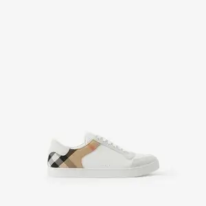 Burberry Leather, Suede And Check Sneakers