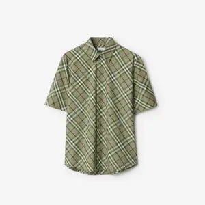 Burberry Classic Fit Check Cotton Shirt Beige