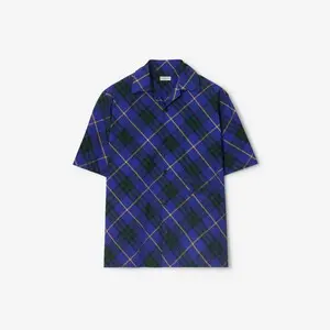 Burberry Classic Fit Check Cotton Shirt Bright Navy