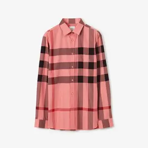 Burberry Classic Fit Check Cotton Shirt Candy Pink