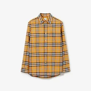 Burberry Classic Fit Check Cotton Shirt Dusty Orange