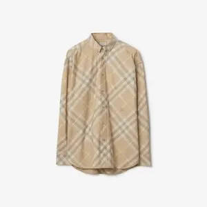 Burberry Classic Fit Check Cotton Shirt Flax