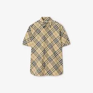 Burberry Classic Fit Check Cotton Shirt Grain