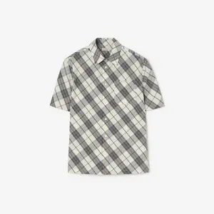Burberry Classic Fit Check Cotton Shirt Peacock Blue