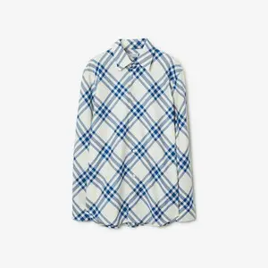 Burberry Classic Fit Check Cotton Shirt Salt