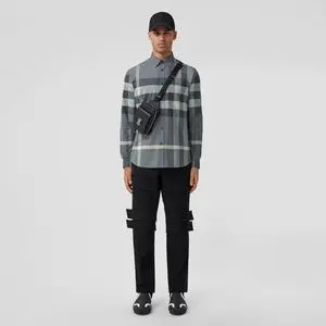 Burberry Classic Fit Check Cotton Shirt Seal Grey