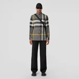 Burberry Classic Fit Check Cotton Shirt Storm Grey