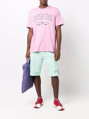 MSGM Knee-length Cotton Track Shorts
