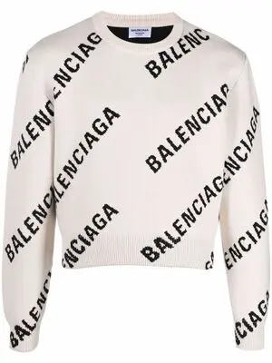 Balenciaga Logo-motif Cropped Jumper