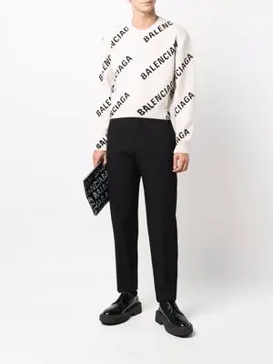 Balenciaga Logo-motif Cropped Jumper