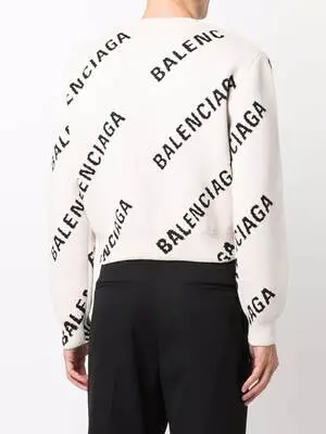 Balenciaga Logo-motif Cropped Jumper