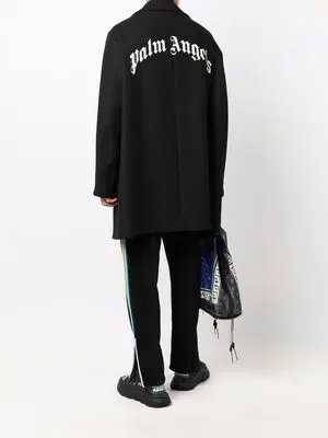 Palm Angels Single-breasted Logo-print Coat