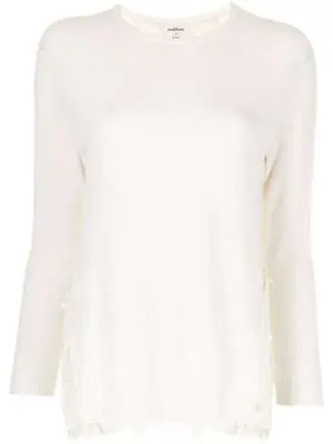 ONEFIFTEEN Floral Lace-detail Wool-blend Top