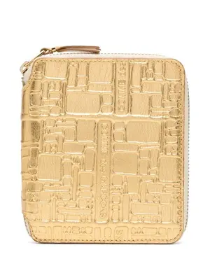 Comme Des Garçons Logo-embossed Zip Wallet - Gold