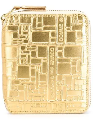 Comme Des Garçons Logo-embossed Zip Wallet Metallic