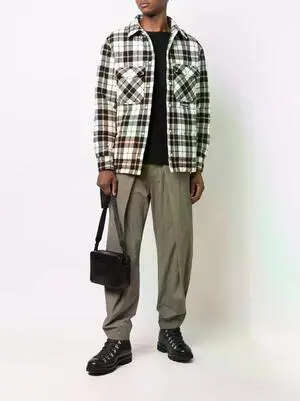 COUNTY OF MILAN Logo-patch Plaid Shirt - White