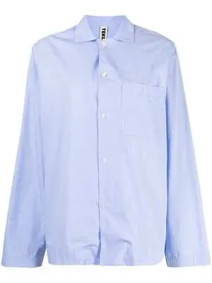 TEKLA Poplin Pajama Shirt - Blue