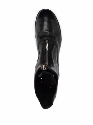 Guidi Leather Zip-up Ankle Boots - Black