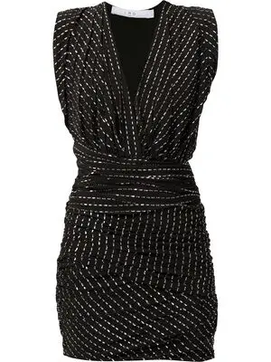 IRO PARIS Metallic Ruched Mini Dress