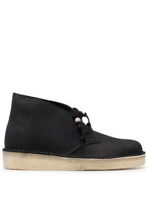 Clarks Nubuck Leather Desert Boots - Black