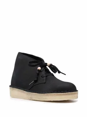 Clarks Nubuck Leather Desert Boots - Black