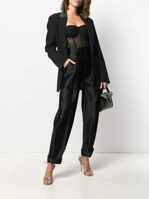 TOM FORD High-waisted Silk Trousers - Black