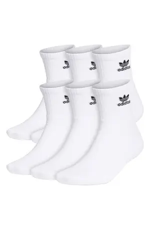 Adidas Originals By Alexander Wang Trefoil 6-pack Quarter Socks - White
