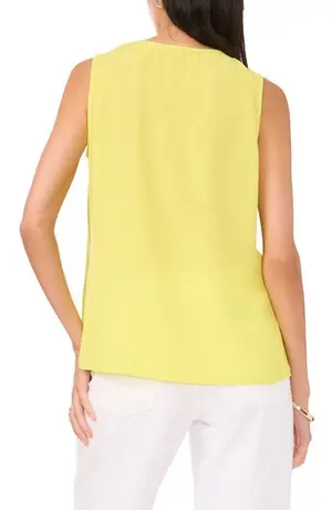 Vince Camuto Ruffle Neck Georgette Blouse - Limoncello
