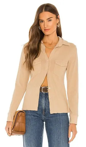 NILI LOTAN Liam Shirt In Beige