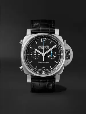 Panerai Luminor Chrono Automatic Chronograph 44mm Stainless Steel Watch - Black