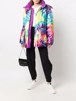 Philipp Plein Tie-dye Print Padded Coat