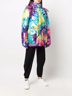 Philipp Plein Tie-dye Print Padded Coat