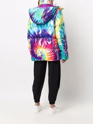 Philipp Plein Tie-dye Print Padded Coat