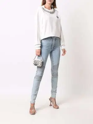 Philipp Plein High-waisted Biker Jeans