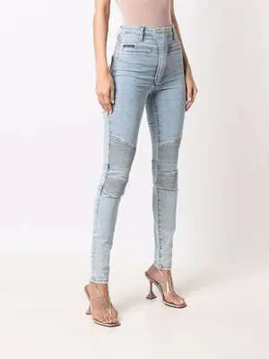 Philipp Plein High-waisted Biker Jeans