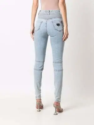 Philipp Plein High-waisted Biker Jeans