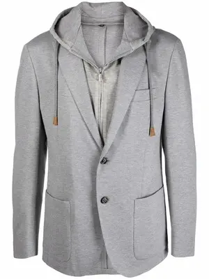 Eleventy Layered-look Hooded Blazer