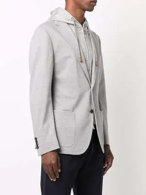 Eleventy Layered-look Hooded Blazer