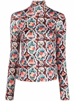 La DoubleJ Matisse Roll Neck Top - Brown