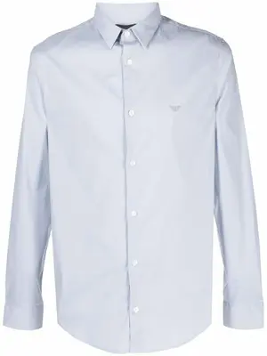Emporio Armani Logo-embroidered Long-sleeve Shirt