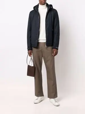 MOORER Zip Rain Jacket - Blue