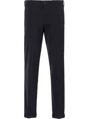 Prada Black Recycled Nylon Slim Cut Technical Stretch Pants