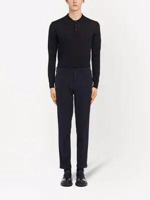 Prada Black Recycled Nylon Slim Cut Technical Stretch Pants