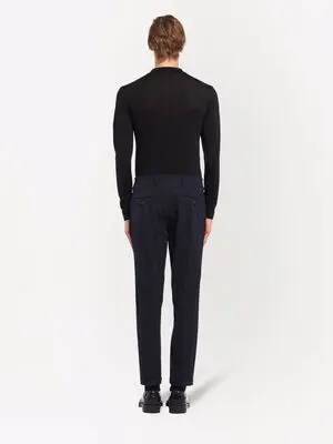 Prada Black Recycled Nylon Slim Cut Technical Stretch Pants