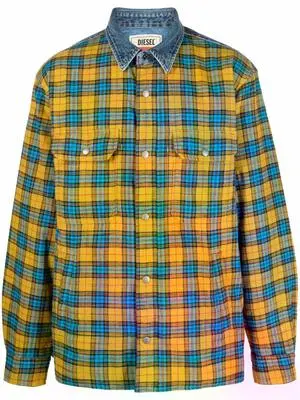 DIESEL® Check-print Flannel Shirt - Blue