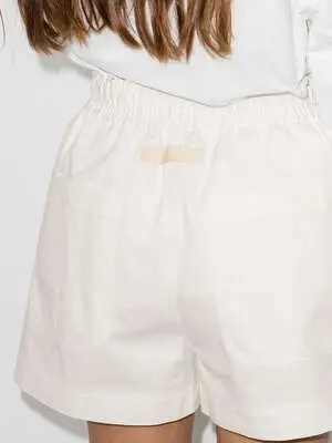 LEE MATHEWS Drill Elasticated-waist Shorts - White