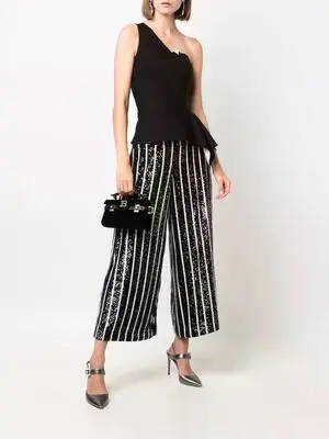Balmain Sequin-embellished Wide-leg Trousers