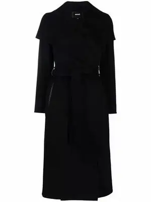 Mackage Draped Belted Wool Coat - Black